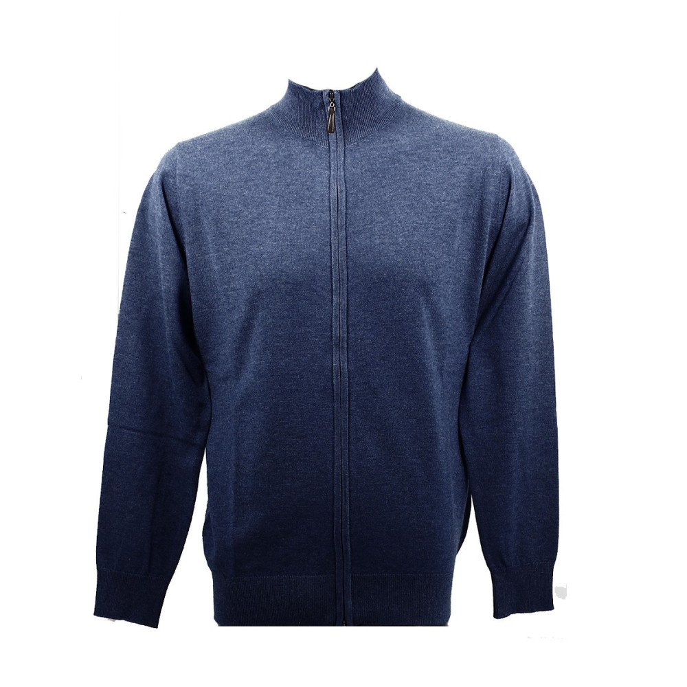Pull Real Cashmere Bleu - IUB109904-GIUBBINO-ZIP-BLEU